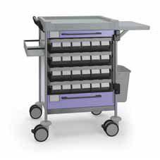 Medication Trolley with 2 drawers and fold down tray | Distinctive Medical
