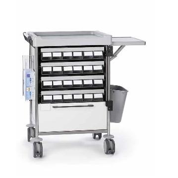 Medication Trolley with fold down tray and glove box holder ...